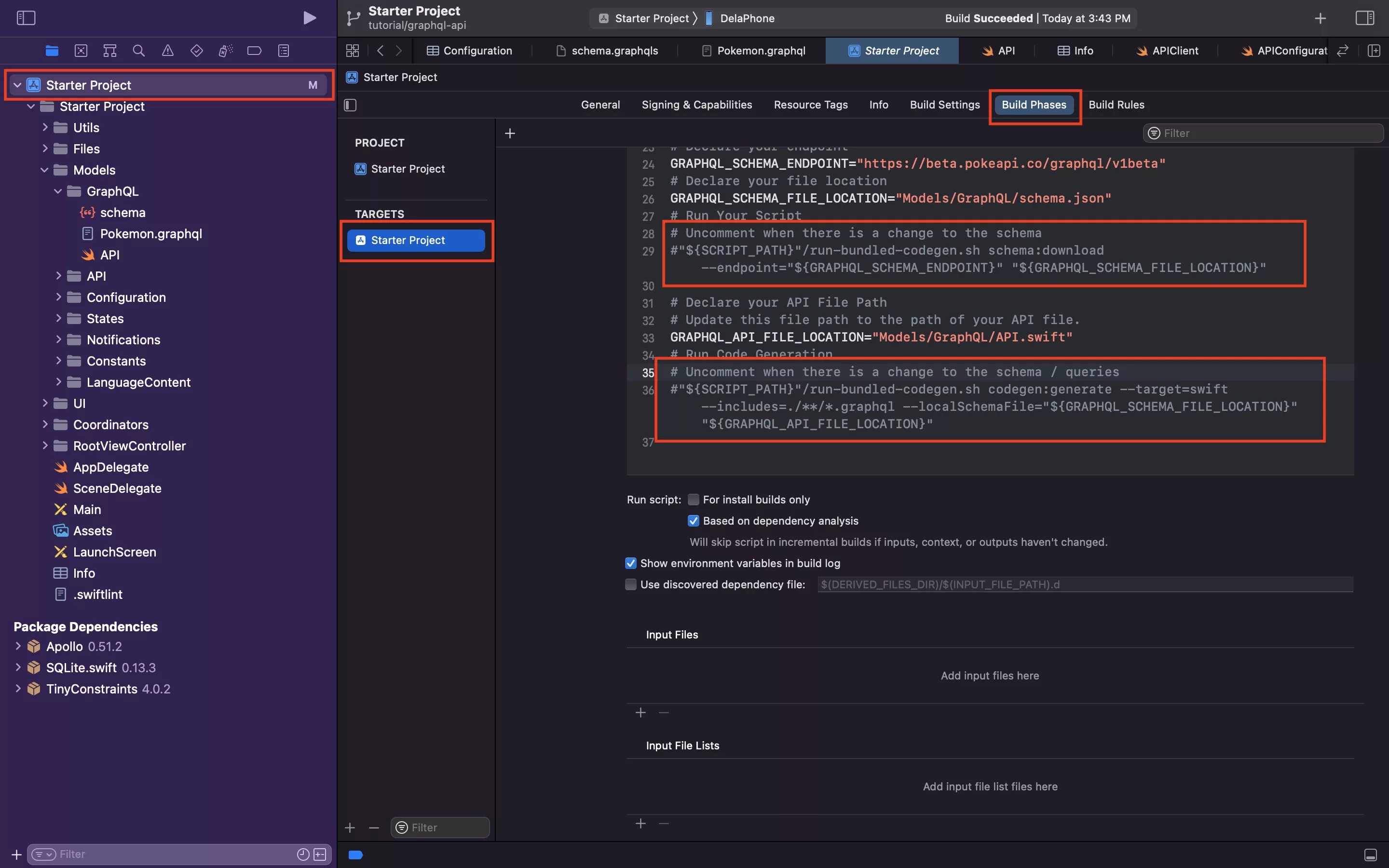 How to make an GraphQL call in Swift