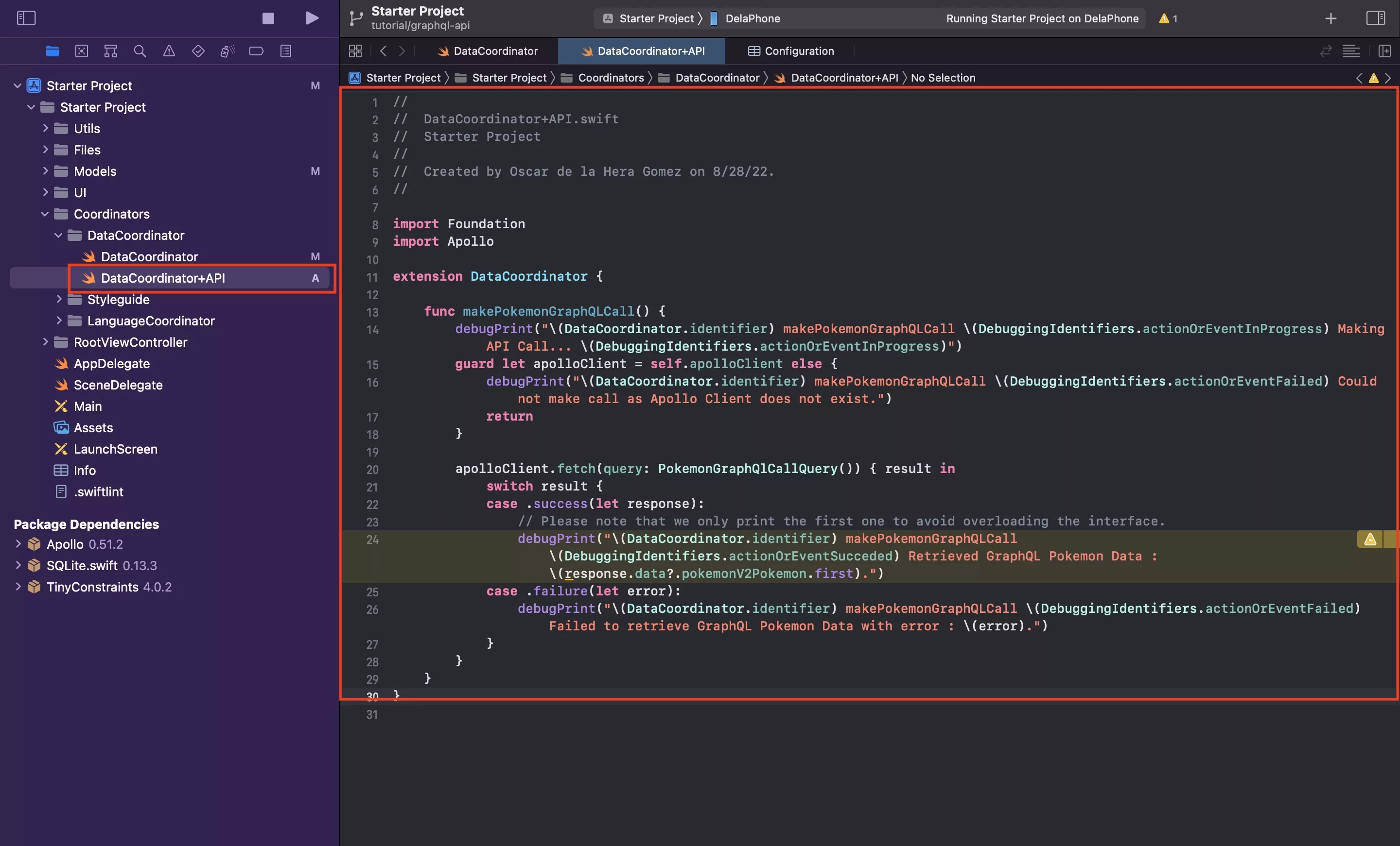 How to make an GraphQL call in Swift
